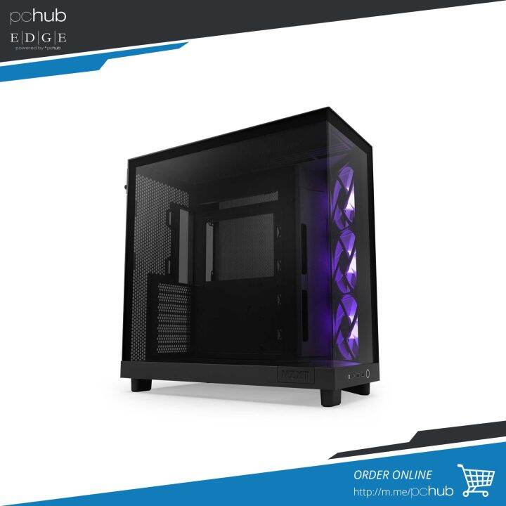 NZXT H6 Flow RGB TG, matte black, ATX, 3x120mm, USB3 1C 2A, dual ...