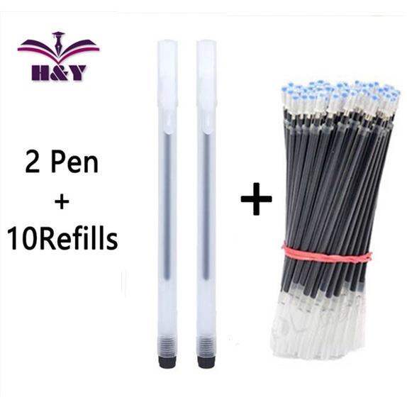 HV yishi9652085405 2 pen 10 refill MUJI style Gel Pen Black ballpen ...