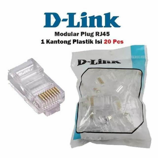 D-LINK Connector Modular UTP RJ45 CAT5E /Dlink RJ45 Cat 5E isi 20pcs ...