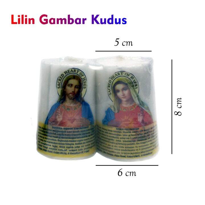 8 cm Lilin Gambar Kudus/Lilin Gelas/Lilin Altar/Aneka Lilin Gambar ...