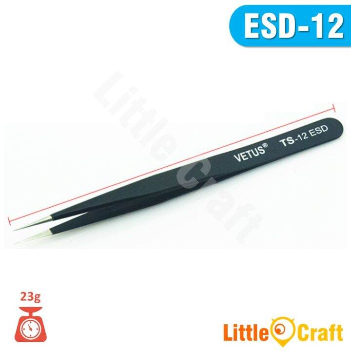 ESD Anti Static Tweezers ESD-10 / 11 / 12 /13 / 14 / 15 Stainless Steel ...