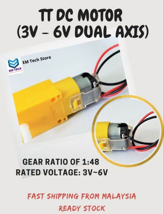 TT DC Motor (3V - 6V Dual Axis) | Lazada
