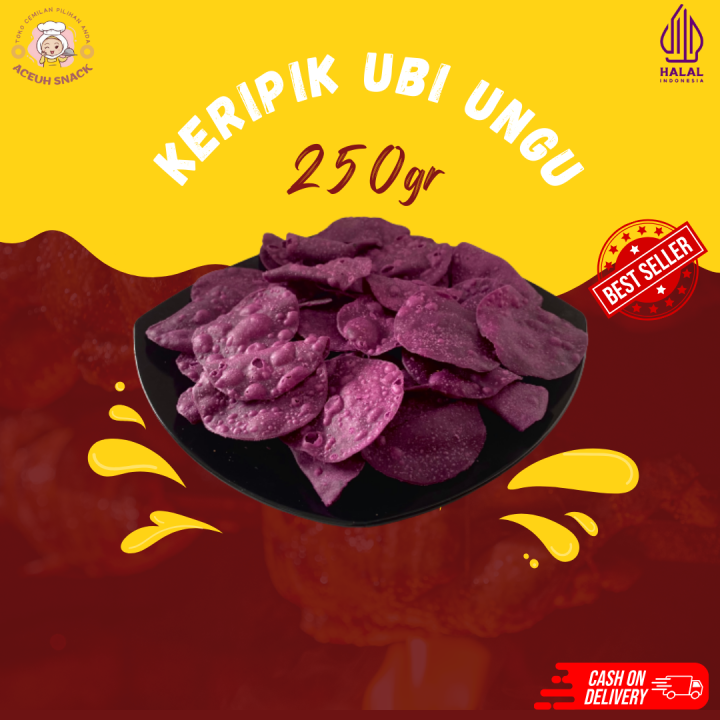 Keripik Ubi ungu krispy gurih renyah kemasan 250 Gr | Lazada Indonesia