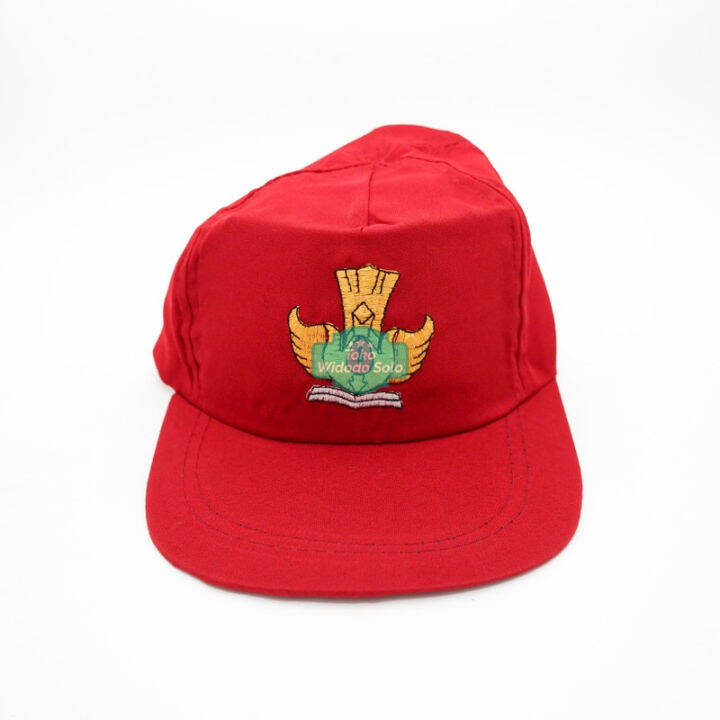 Topi Sekolah SD Sekolah Dasar Merah BORDIR 1 Buah - 1 Buah | Lazada ...