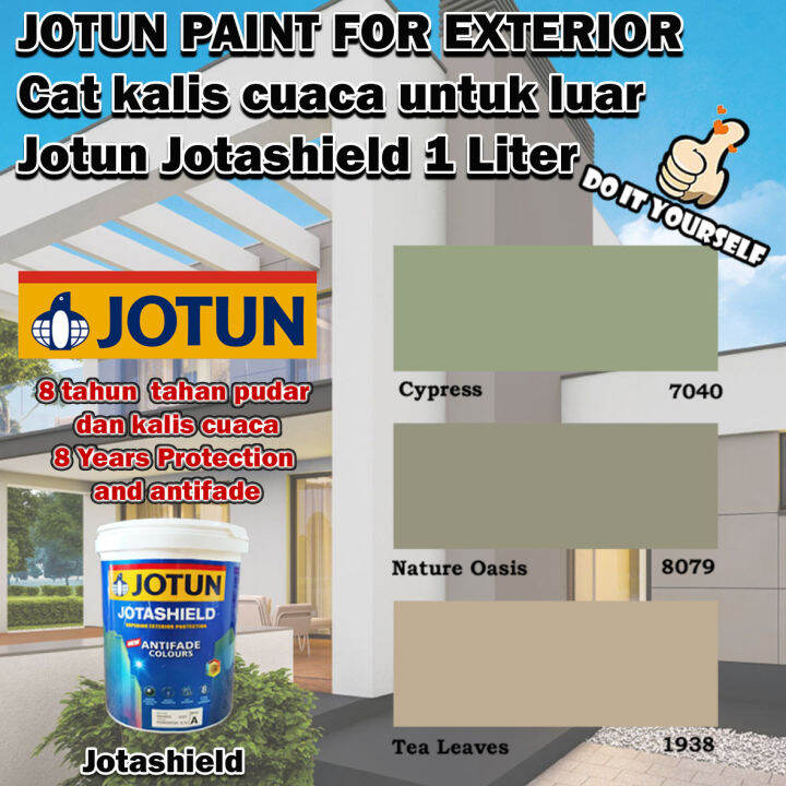 Jotun Jotashield Paint 1 Liter Cypress 7040 / Nature Oasis 8079 / Tea ... Jotun Jotashield Paint 1 Liter Cypress 7040 / Nature Oasis 8079 / Tea ...