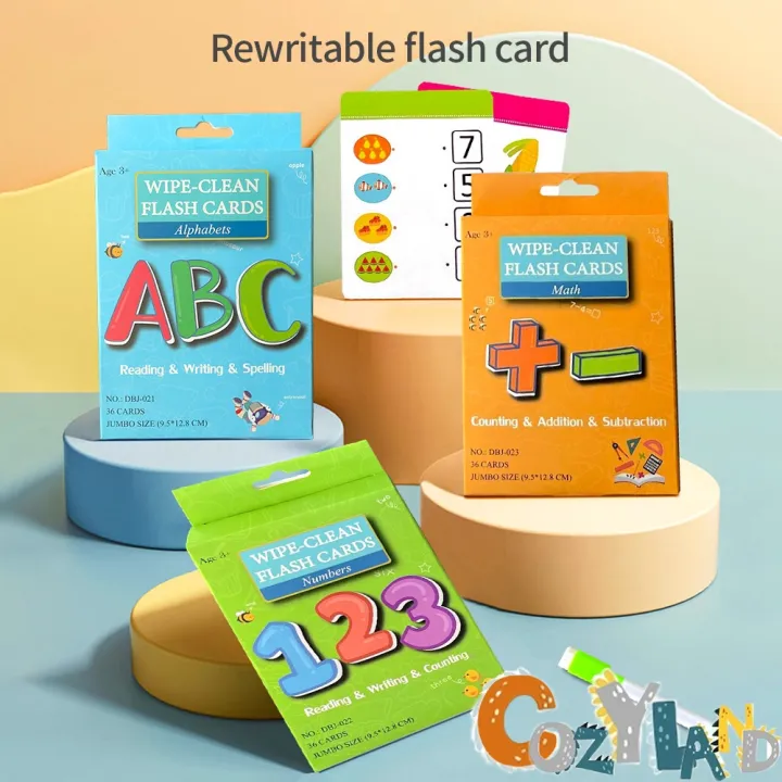 Preschool Learn Flash Cards English Word Cards Educational Learning English Toys for Kids ...