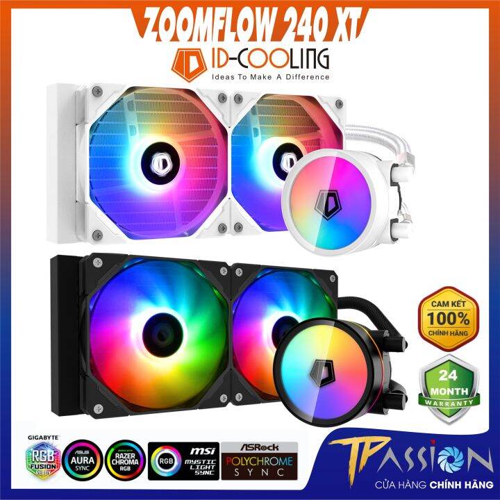 Tản nhiệt nước CPU AIO ID-COOLING ZOOMFLOW 240-XT 360-XT ARGB SNOW EDITION - Chính hãng, LED 5v ...