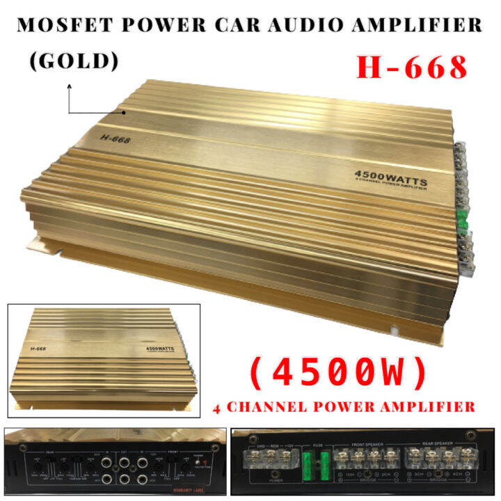 CPA 4500 WATTS 4 CHANNEL MOSFET HIGH POWER AMPLIFIER H-668 GOLD (7337 ...