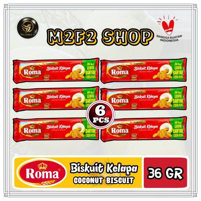 Roma Biskuit Kelapa | Coconut Biscuit Sachet - 36 gr (Kemasan 6 Pcs ...