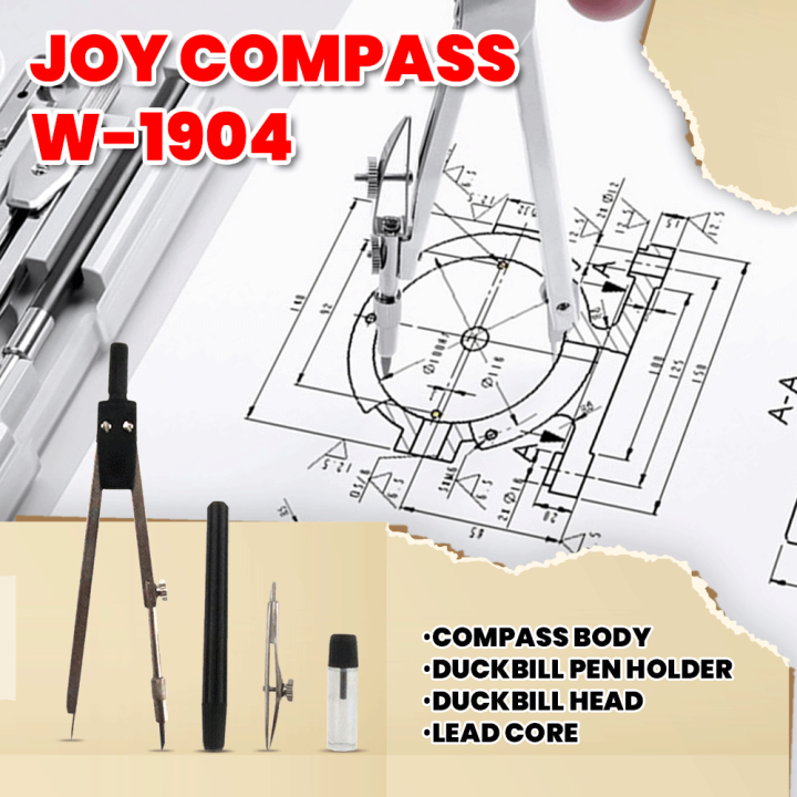 Joy Compass W-1904 Geometry Precision Compass for Drafting | Lazada PH