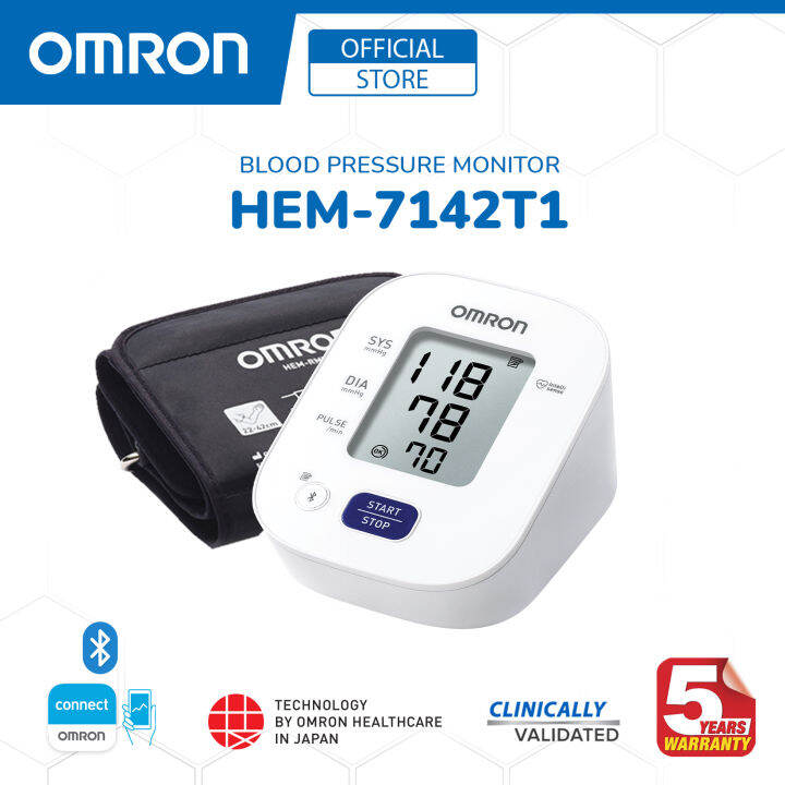 Omron HEM-7142T1 Automatic Upper Arm Blood Pressure Monitor BPM Digital ...
