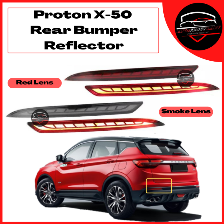 Proton X-50 X50 Rear Bumper Reflector with Light Led (Smoke/Red) | Lazada