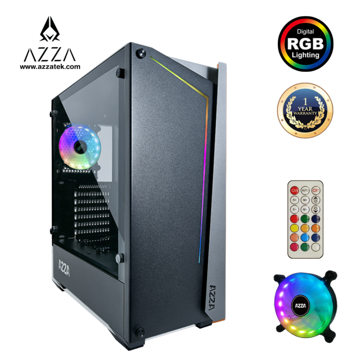 AZZA Mid Tower Tempered Glass ARGB Gaming Case APOLLO 430DF2 With RF ...