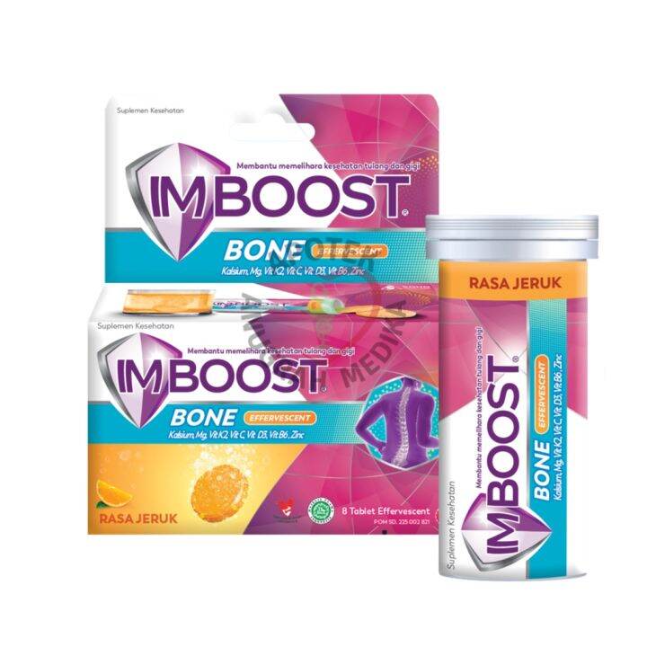 Imboost Bone Orange Effervescent 1 Box isi 1 Tube x 8 Tab | Lazada Indonesia