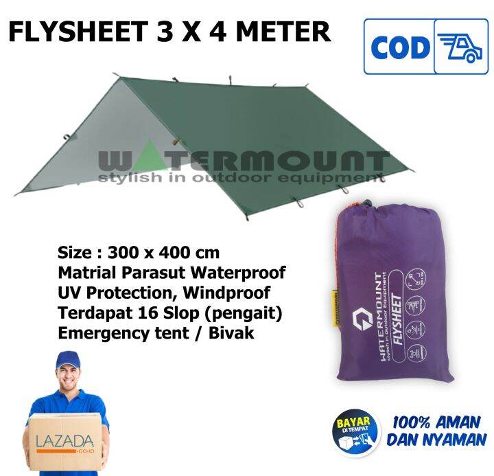 Flysheet 3x4 waterproof nit rei nit eiger not consina not tnf | Lazada ...