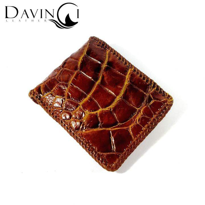 Dompet Pria Kulit Buaya Warna Coklat Jahit Sulam | Lazada Indonesia