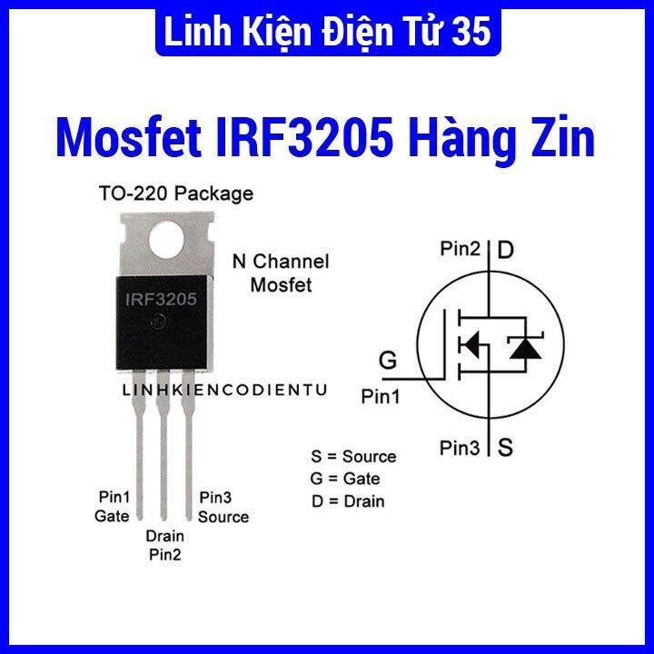 Linh kiện bán dẫn Mosfet IRF 3205 hàng Zin chân cắm 3P | Lazada.vn