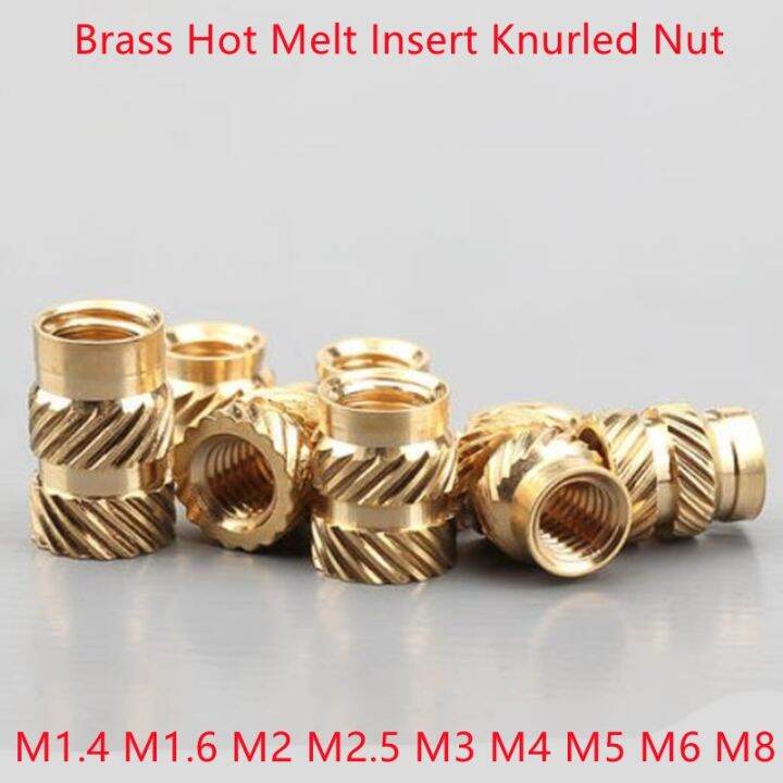 10-100pcs M1.4 M1.6 M2 M2.5 M3 M4 M5 M6 M8 Brass Hot Melt Insert ...
