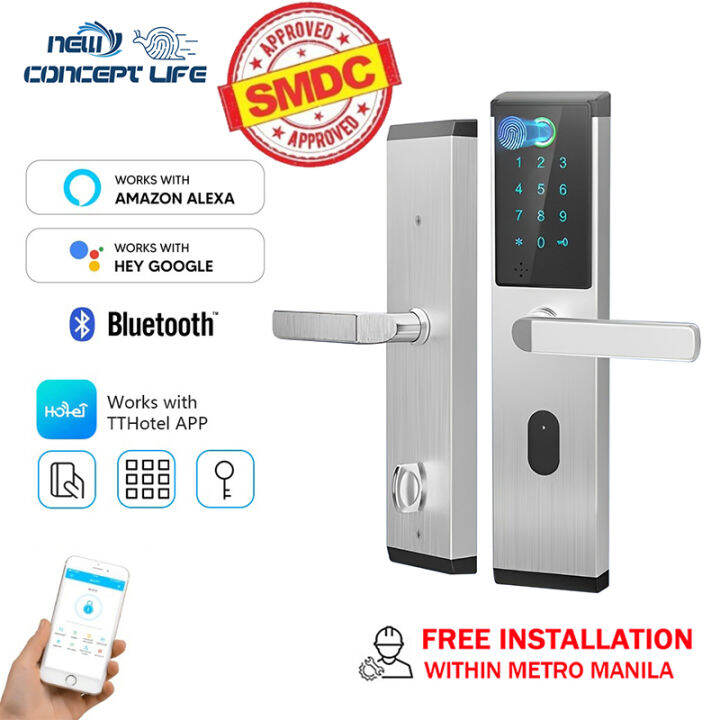 【Free Installation】TTlock Smart Lock 5 in 1 Anti-theft Stainless Steel ...