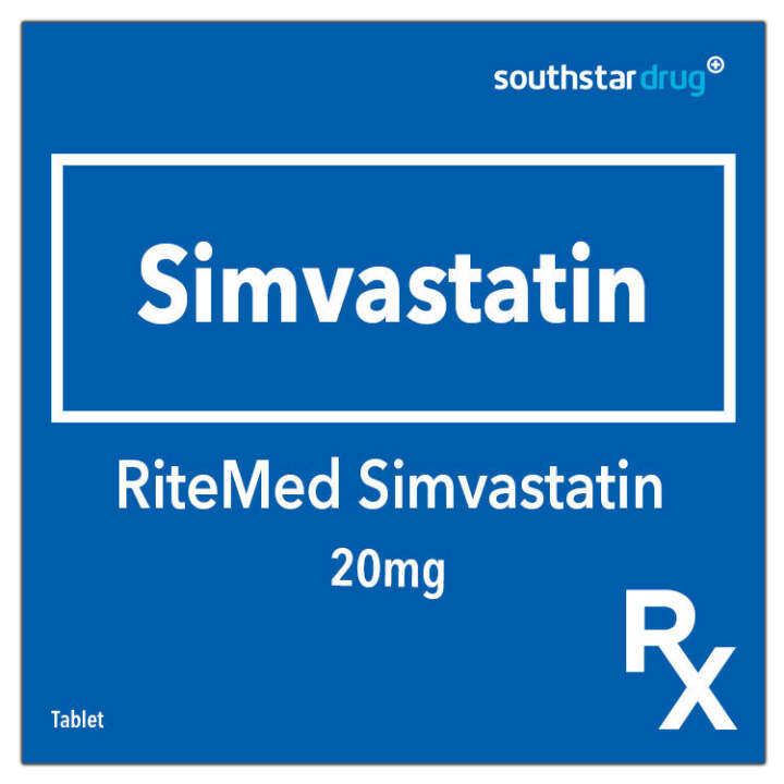 Rx: RiteMed Simvastatin 20mg Tablet | Lazada PH