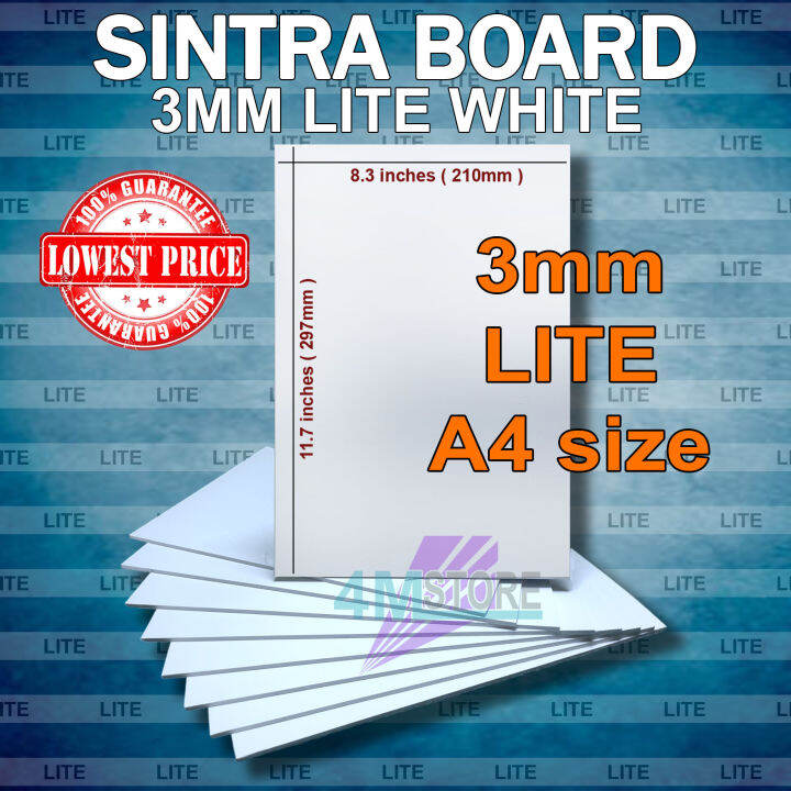 3mm sintra board lite white A4 Size ( 5pcs/10pcs ) | Lazada PH