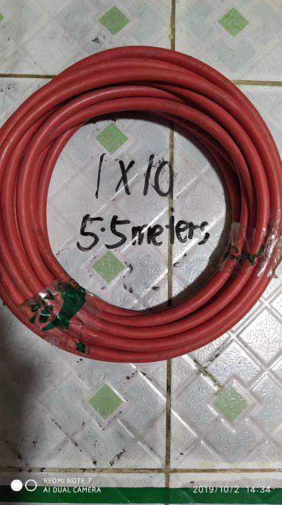5.5meters 10mm2 Solar PV Cable single core (red) | Lazada PH