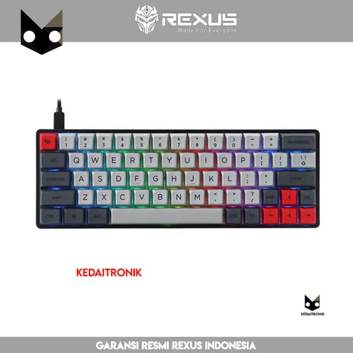 Rexus Keyboard M64 Classic DAXA Keycaps Gaming Ultimate M64 RGB LED ...