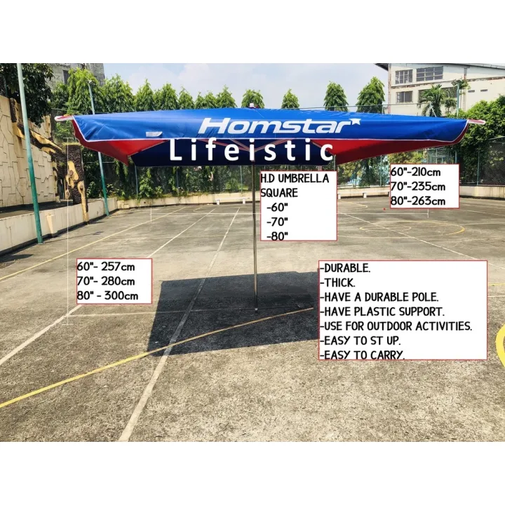 Big Outdoor Beach Umbrella Square Garden Sun Umbrella Heavy Duty ...