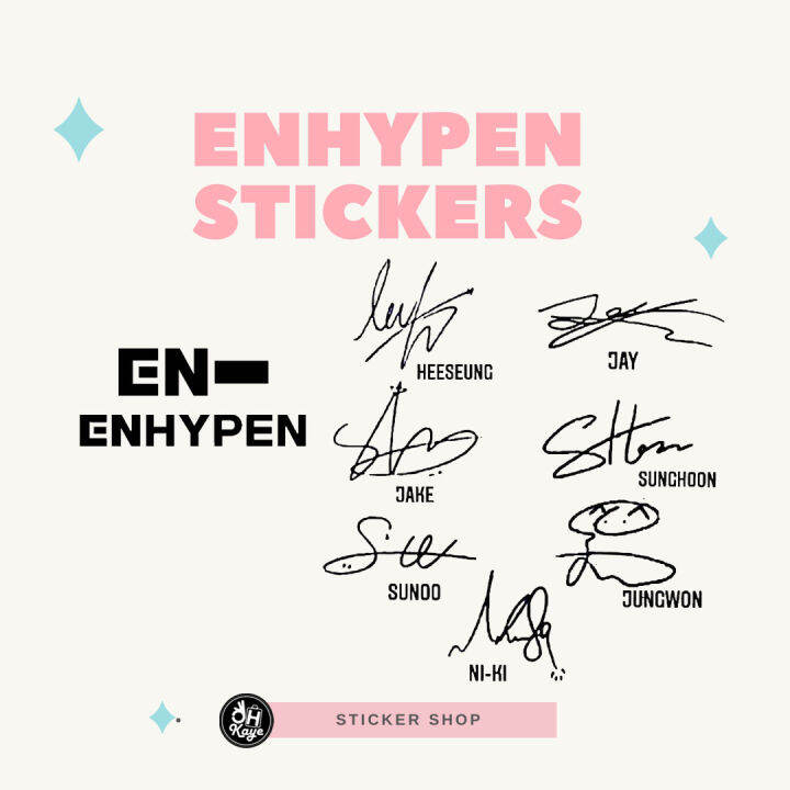 Enhypen Sticker Decal Enhypen Signature and Logo Waterproof Sticker ...