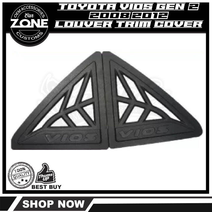Toyota Vios 2008-2012 Gen 2 Side Window Louver Trim Cover (Black ...