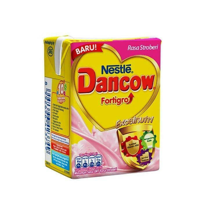 Dancow UHT Fortigro Coklat dan Strawberry 110Ml, Rasa Strawberry ...