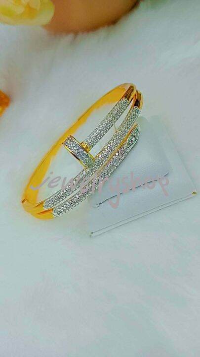 jijd CW125 กำไลข้อมืองานแฟชั่น ทองไมครอน ไม่แพ้ ไม่คัน | Lazada.co.th