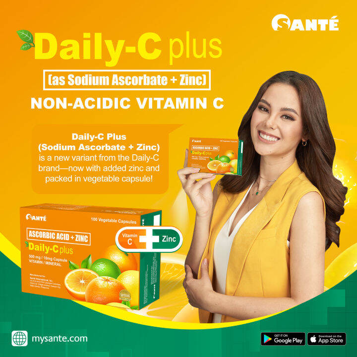 Ascorbic Acid + Zinc 500mg ( 100 capsules/box ) | Lazada PH