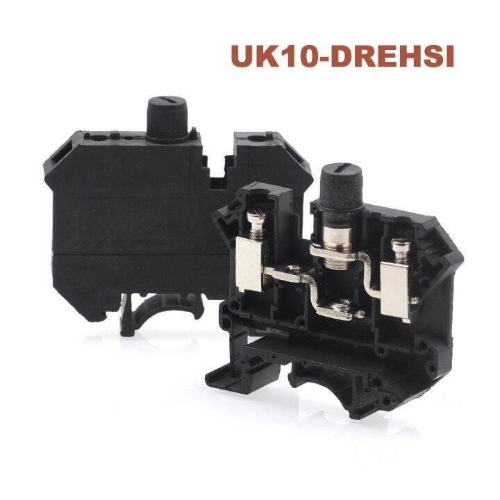 2Pcs UK10-DREHSI Din Rail Screw Clamp Fuse Terminal Blocks Morsettiera ...