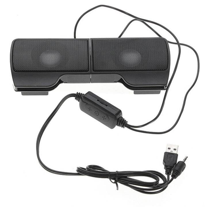 Mini Portable USB Stereo Speakers Line Controller Soundbar for Laptop ...