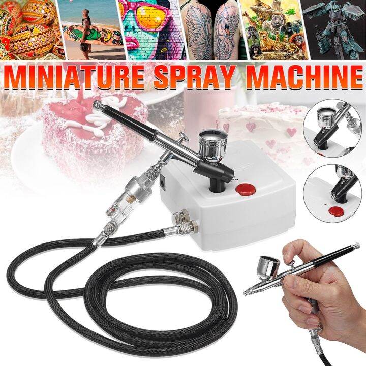Black / White 25psi 10L/min Mini Precision Dual-Action Airbrush Spray ...