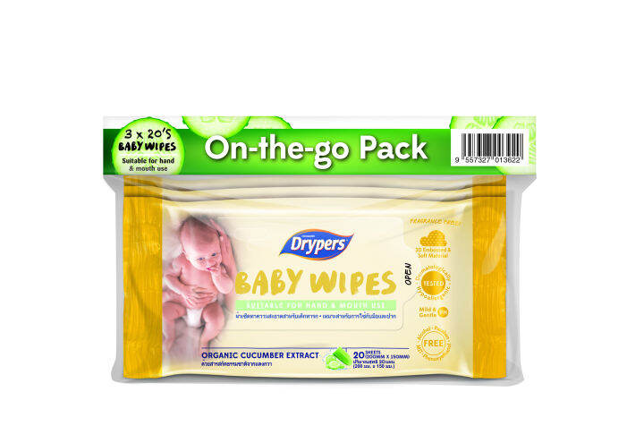 Drypers Baby Wipes 20sx3 Hand & Mouth | Lazada