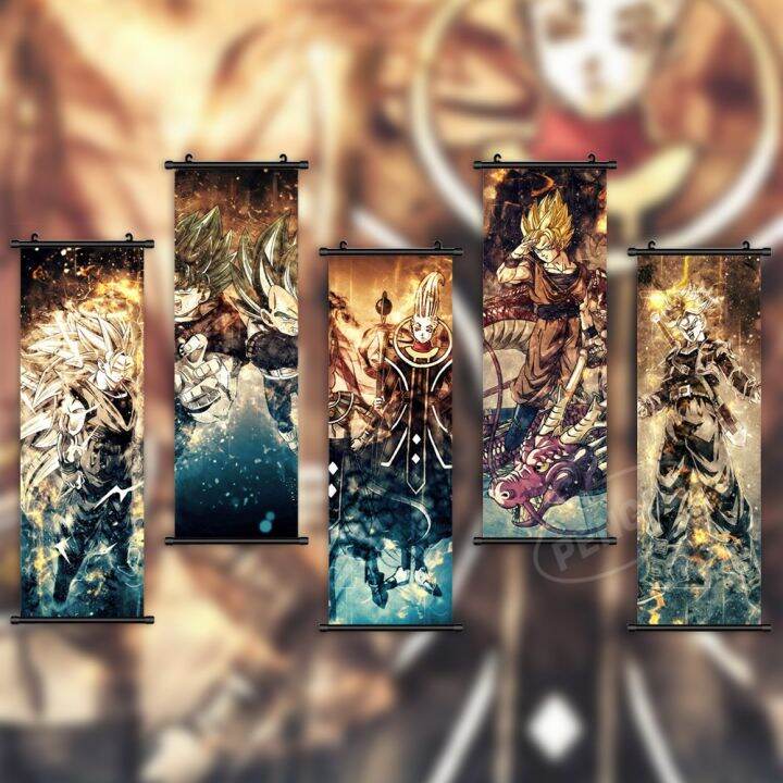 [COD] Wall Japanese Anime Picture Painting Saiyan Poster Hanging Scroll ...