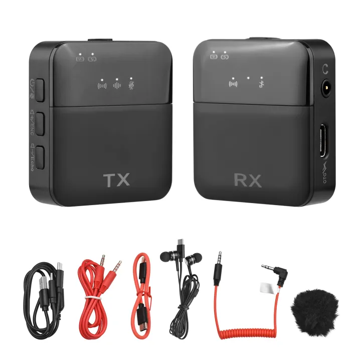 2.4G Mini Wireless Microphone System with Transmitter Receiver ...