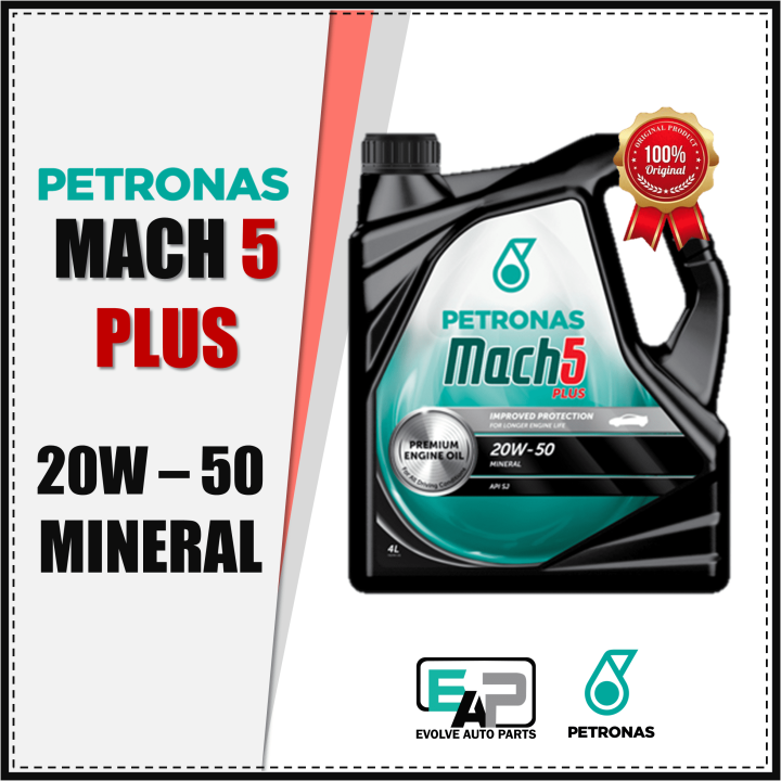 PETRONAS Mach 5 Plus (20W-50 Mineral) 4 Liter Premium Engine Oil | Lazada