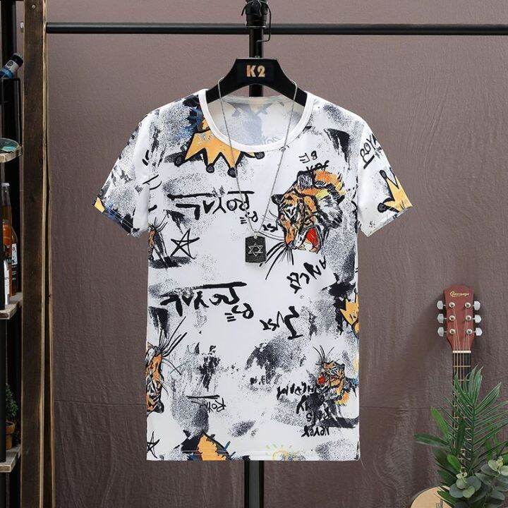 FULAIDA เสื้อยืดแขนแขนสั้นคอกลมผ้าไอซ์ซิลค์สำหรับผู้ชาย,เสื้อยืดผู้ชาย ...