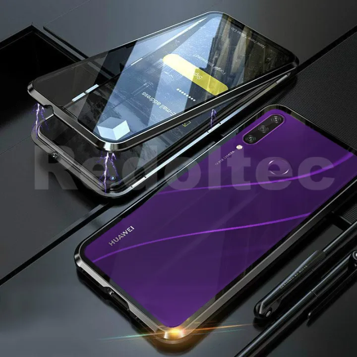 Case For Huawei Y6P 2020 Double-Sided Front Back Glass Magnetic 360 ...