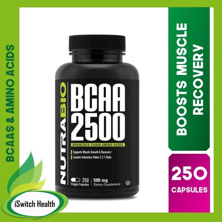 NutraBio BCAA 2500 - 250 Capsules | Lazada PH