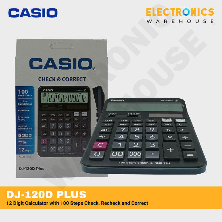 CASIO DJ-120D Plus, 12 Digit Calculator with 100 Steps Check, Recheck and Correct | Lazada PH