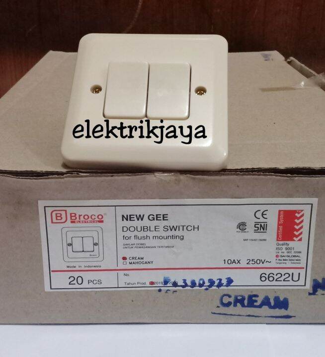 Harga Grosir IB Seri Broco (Double Switch) Broco Type 6622U Isi 20 buah ...