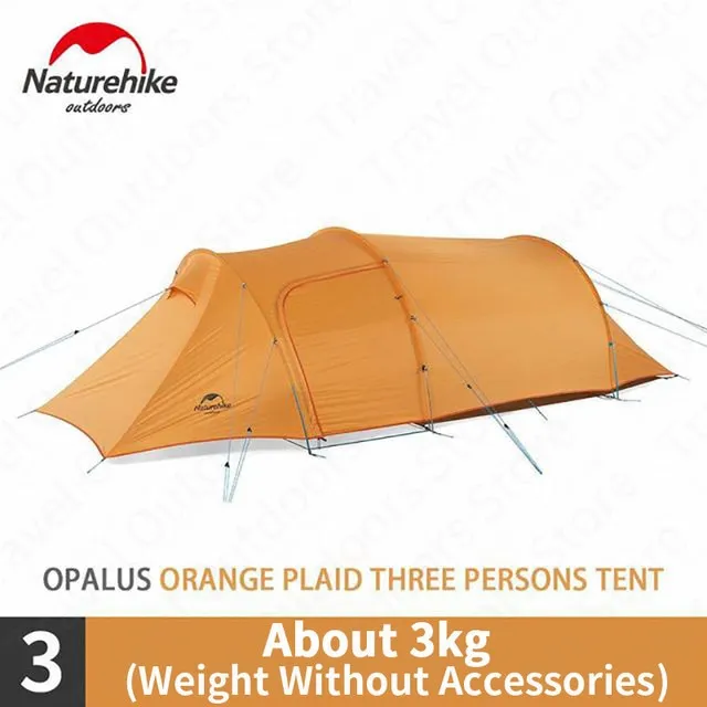 Naturehike NEW Opalus Tunnel Camping Tent 3-4 Person Ultralight Family Tent 4 Season 15D/20D ...