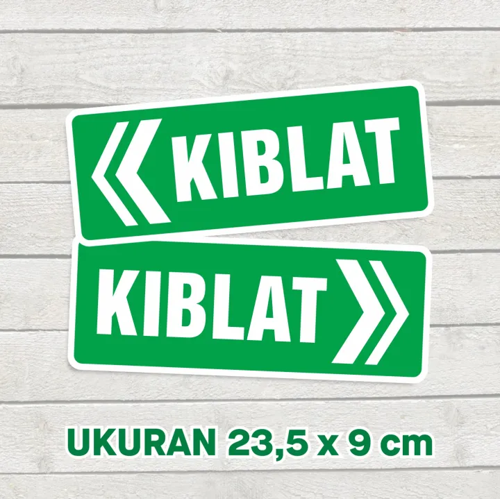 Stiker Label Penunjuk Arah Kiblat Sticker Sign Masjid Mushola 23,5 x 9 ...