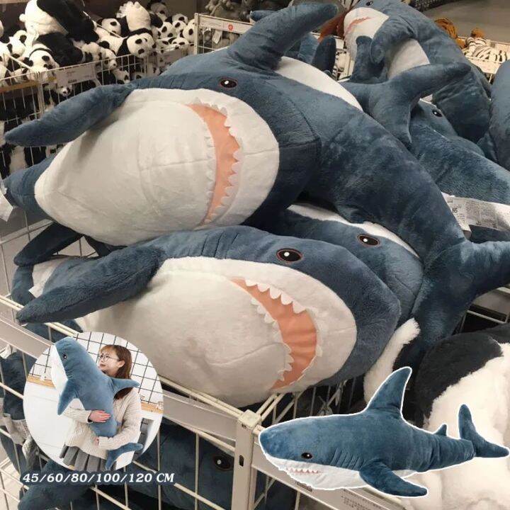 【Dargly】 ฉลาม IKEA ตุ๊กตา ปลาฉลาม น่ารัก นิ่ม าฉลาม ของเล่น ขนาด 45 60 80 100 120 ซม สำหรับ ...