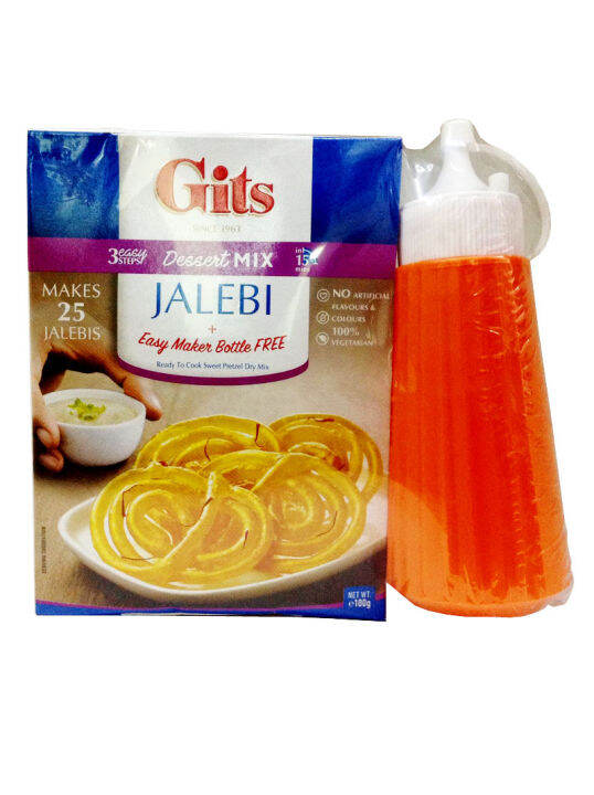 Gits Jalebi Mix - Dessert Mix 100g With free Bottle ( Made in India ...
