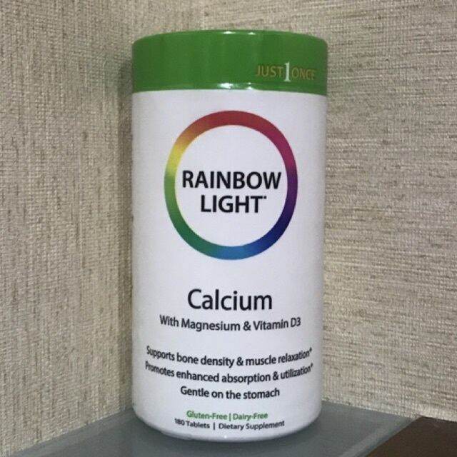 (((พร้อมส่ง))) Rainbow light Calcium with Magnesium and Vitamin D3 (180 ...